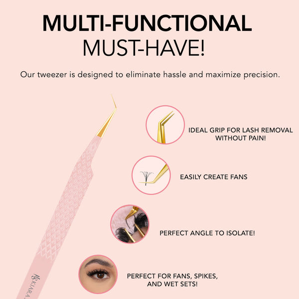 45° Angle | Fiber Tip Lash Tweezer | Kiara Sky