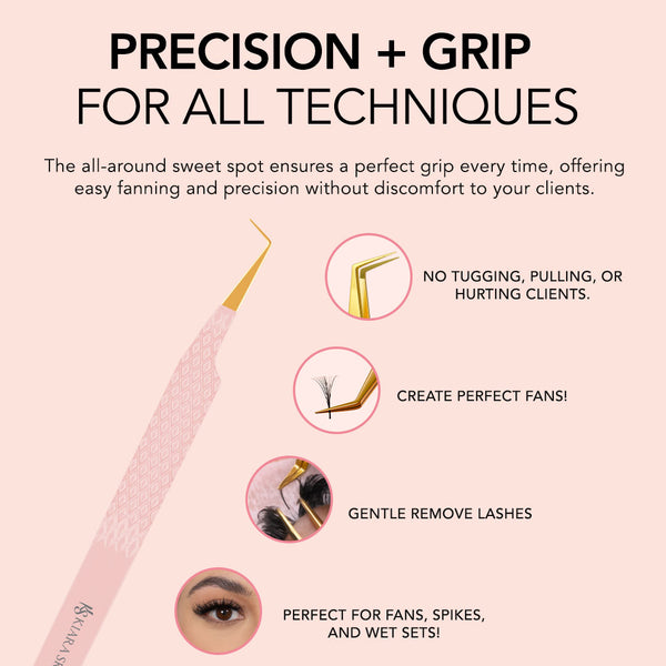 90° Angle | Fiber Tip Lash Tweezer | Kiara Sky