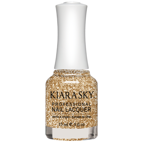 Champagne Toast | Gold Glitter Nail Lacquer | Kiara Sky Nails All-In-One