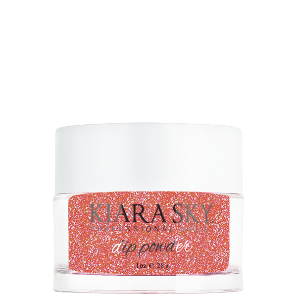 Koral Kicks | Matte Coral Glitter Dip Powder | Kiara Sky
