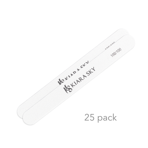 WHITE STRAIGHT FILE 100/100 (25 PIECE) | Kiara Sky Professional Nails ...